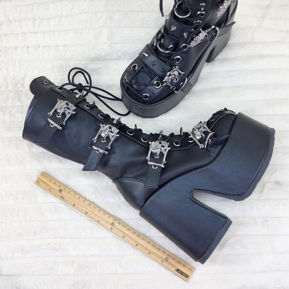 Demonia | Shoes | Demonia Camel Assault 15 Goth Punk Mid Calf Platform Boots | Poshmark